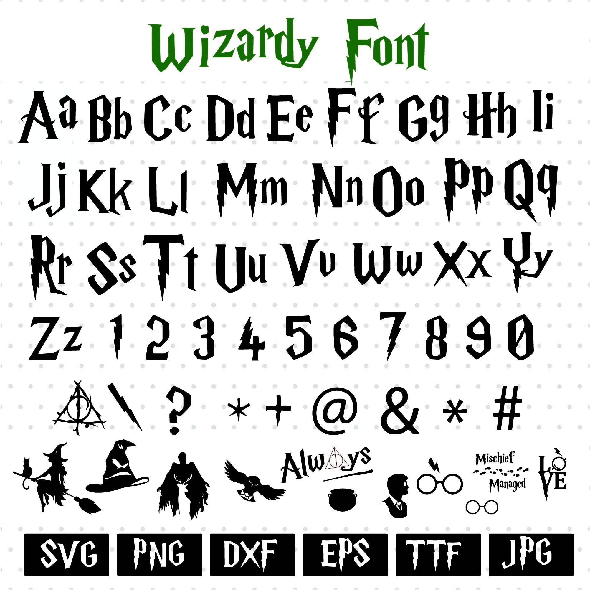 Potter Font SVG, Magic Font Svg, Wizard Font Svg Ttf,magic Font Svg ...