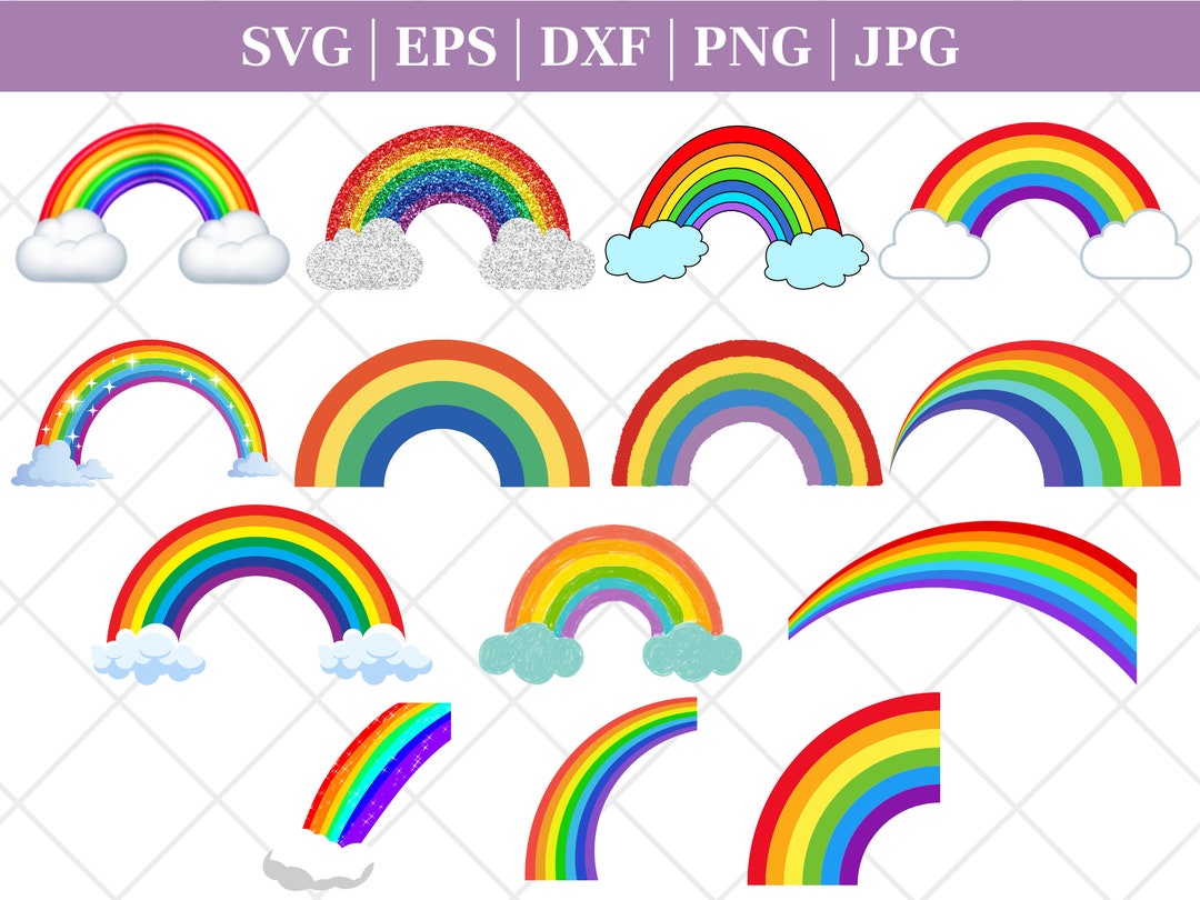 Rainbow SVG Bundle,cloud,weather Svg,rainbow,cut File,kids,baby,png ...