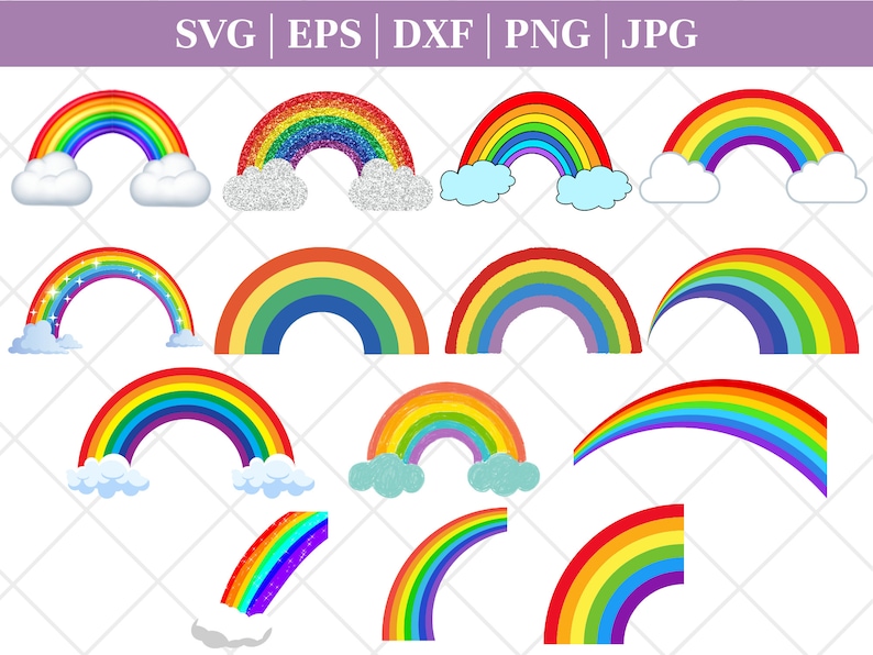 Rainbow SVG Bundle,cloud,weather Svg,rainbow,cut File,kids,baby,png ...