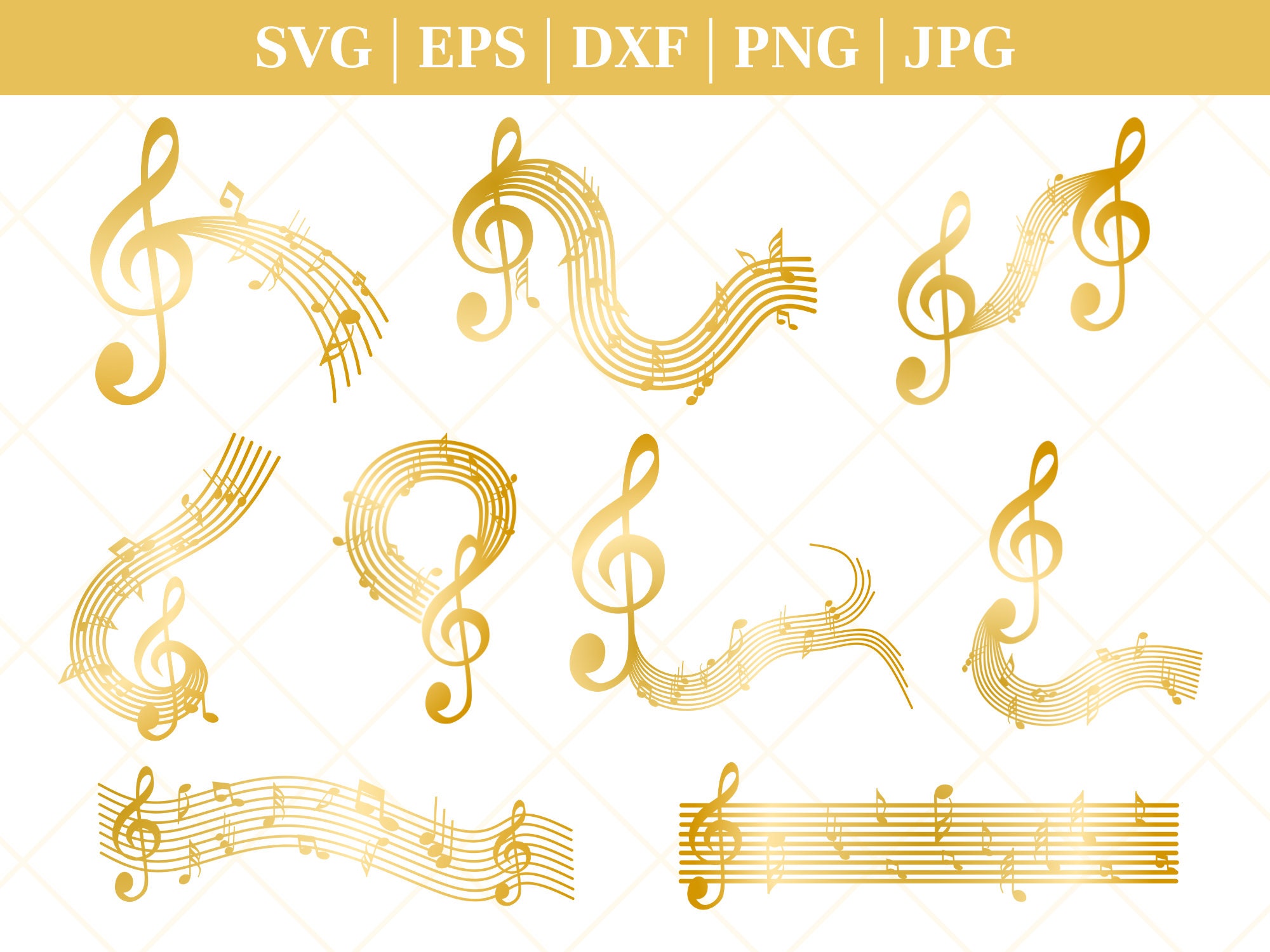 MUSIC NOTES SVG, Music Notes Bundle Svg, Music Notes Clipart , Music ...