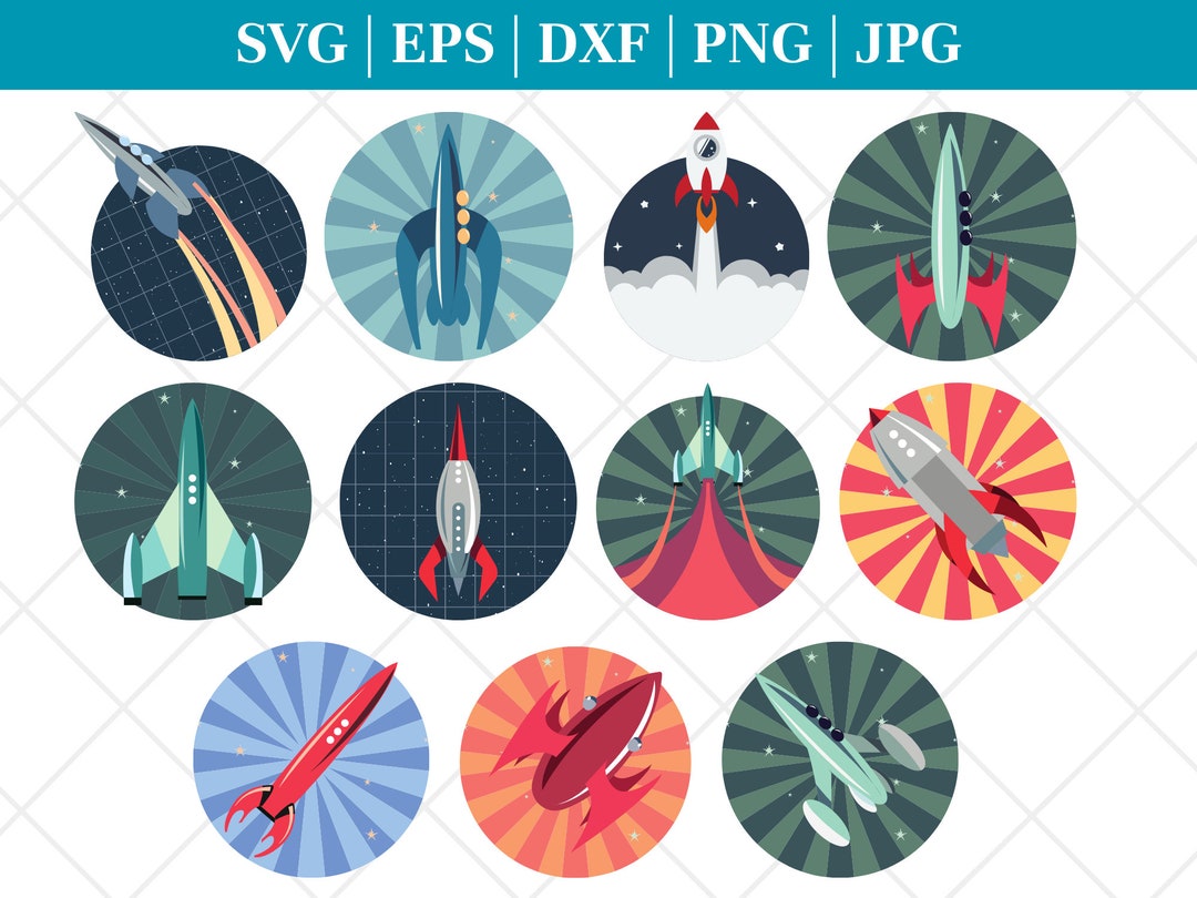 Rocket SVG Bundle, Space Rocket Svg, Space Craft Svg, Shuttle Svg ...
