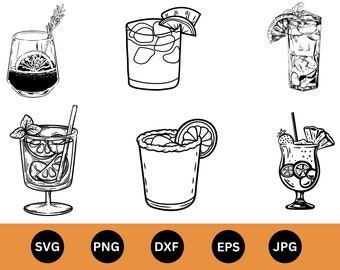 Cocktail SVG Bundle, Cocktail PNG, Cocktail Clipart, Drink SVG ...