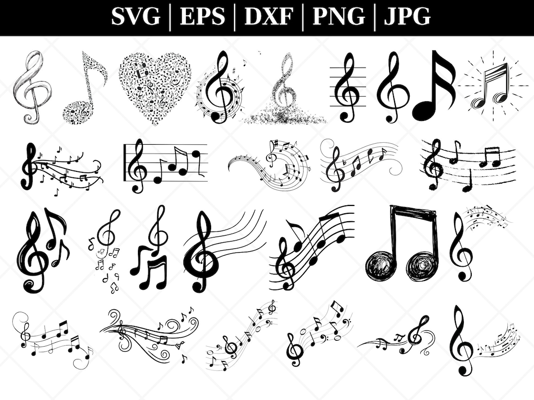 MUSICAL NOTES SVG, Musical Notes Clipart, Music Notes Svg, Musical ...