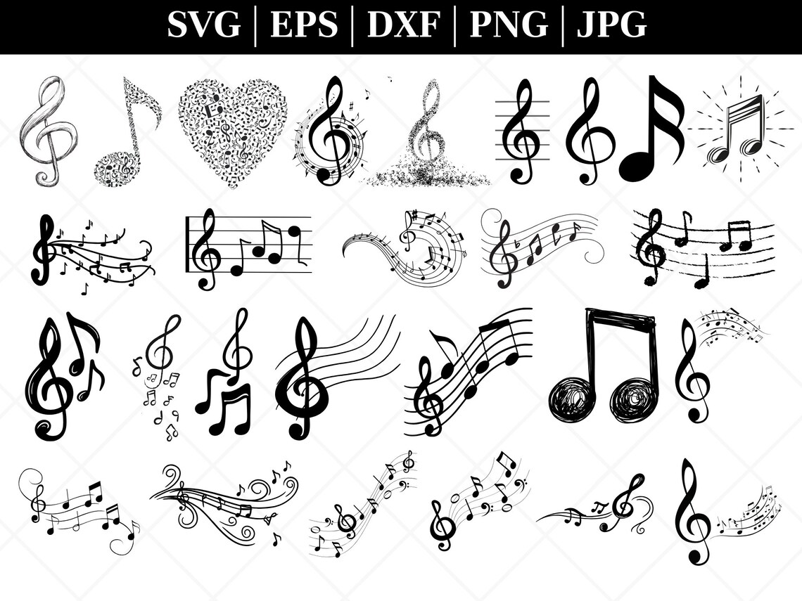 MUSICAL NOTES SVG, Musical Notes Clipart, Music Notes Svg, Musical ...