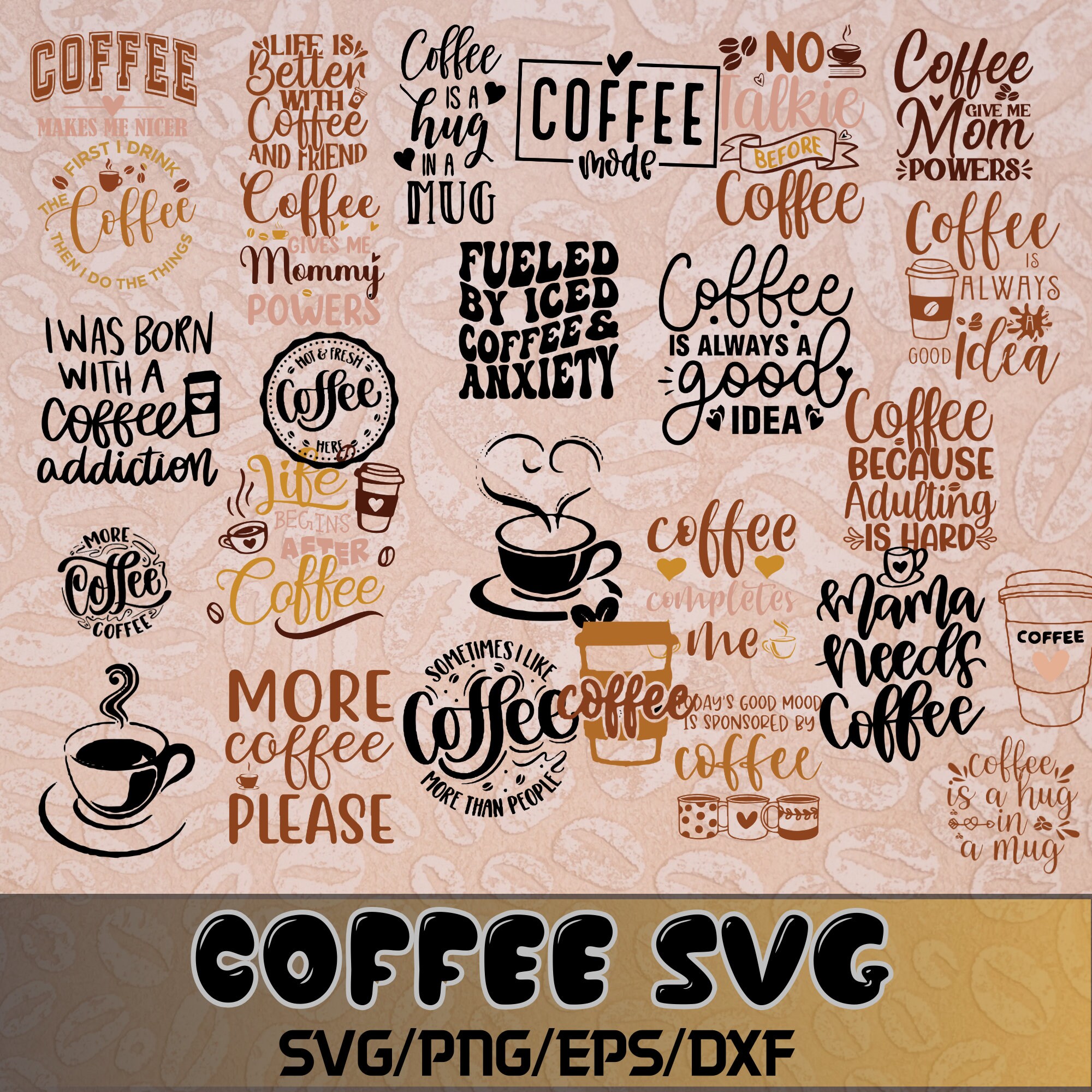 Funny Coffee Svg, Coffee Svg Bundle, Coffee Png, Coffee Lovers Png ...