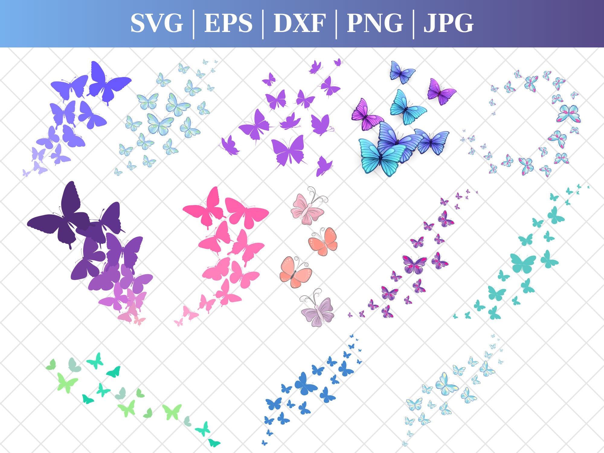 Flying Butterflies Svg Bundle, Butterfly Svg, Butterfly Design Layout ...