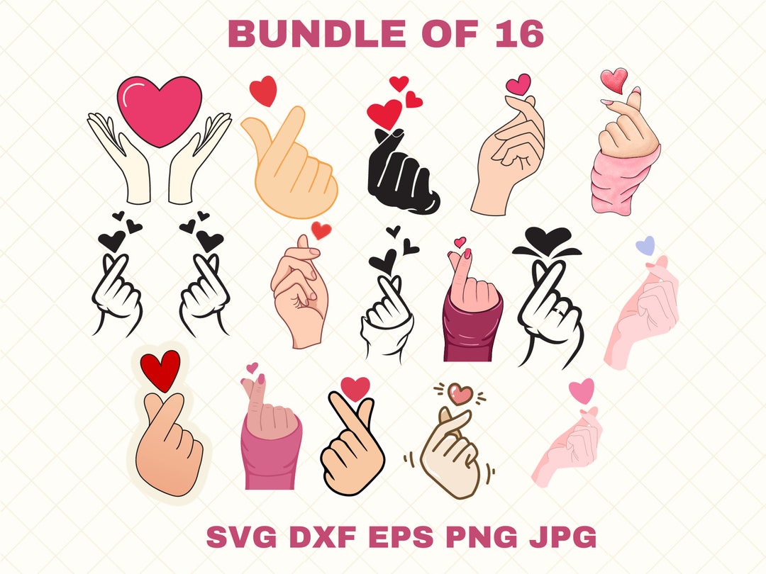 Korean Finger Heart Svg , Korean Love Sign Svg , Finger Heart Cricut ...