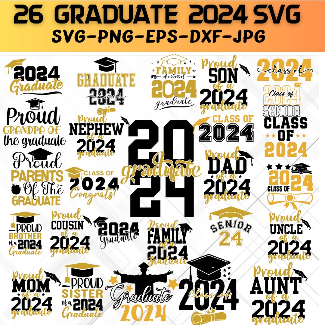 Graduation Cap 2024 Svg Bundle,proud Graduate 2024 Svg,class of 2024 ...