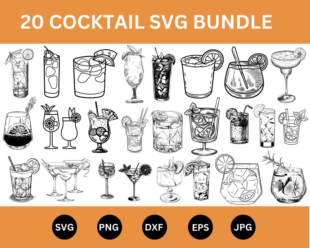 Cocktail SVG Bundle, Cocktail Party SVG, Cocktail Clipart, Cocktail PNG ...