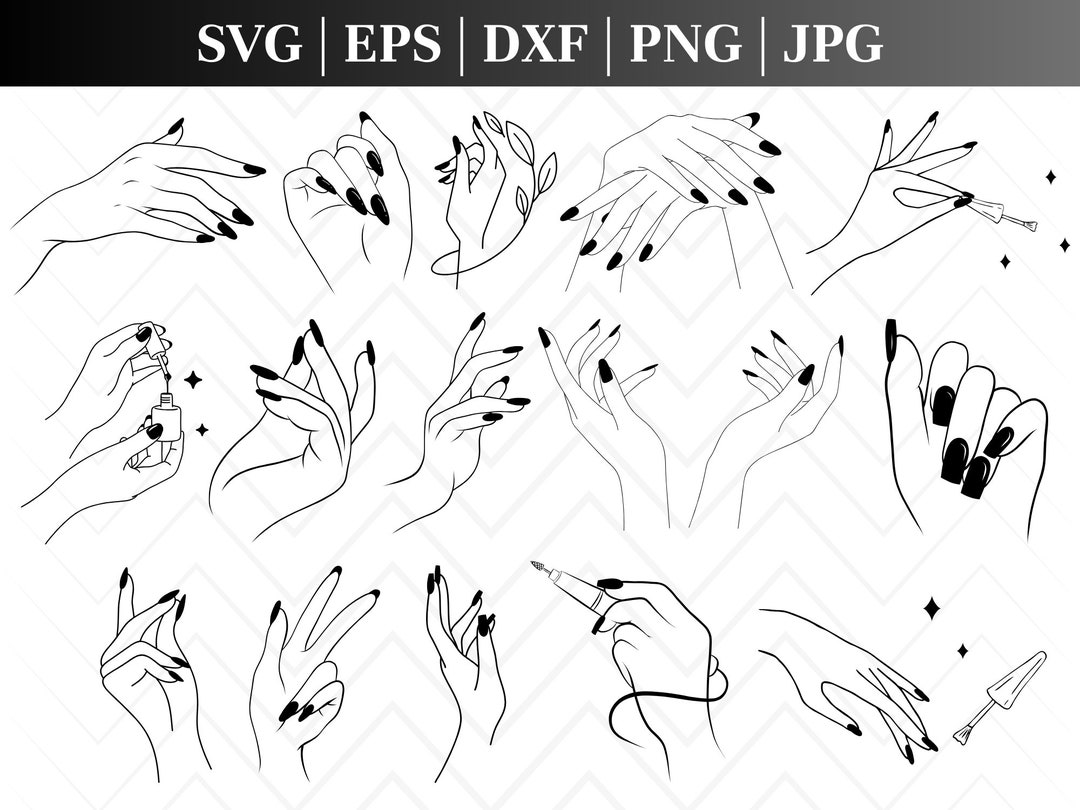 Nail Tech SVG Bundle, Nail Artist SVG Cut File, Girl Hand Svg, Nail Art ...