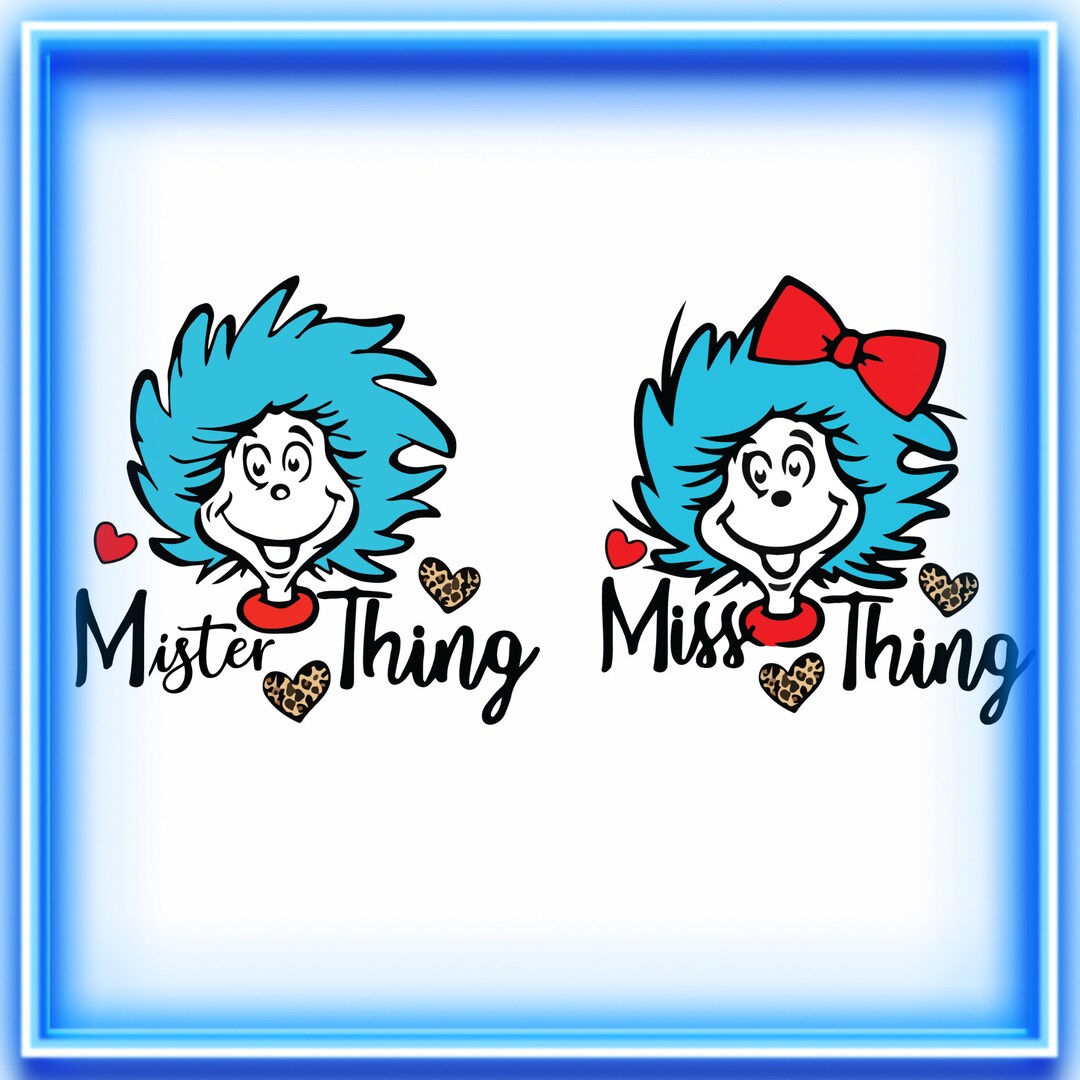 Thing 1 Thing 2 Svg Bundle,thing 1 and Thing 2 Layered Svg .png,thing 1 ...