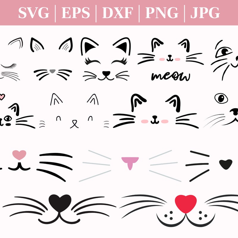 Cat Face Svg - Etsy