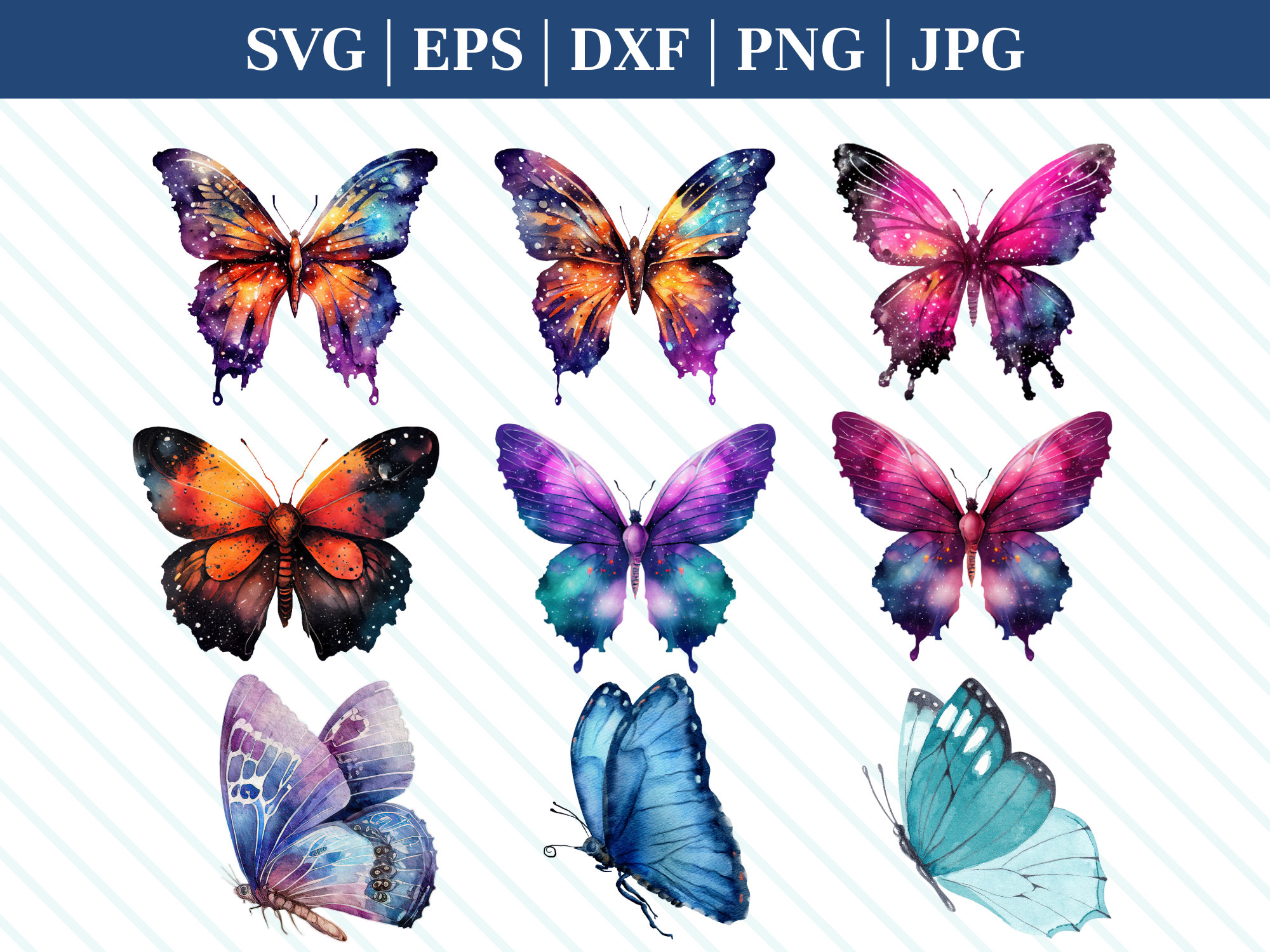 Papillon SVG, Fichiers SVG Bundle papillon, Papillon SVG en couches ...
