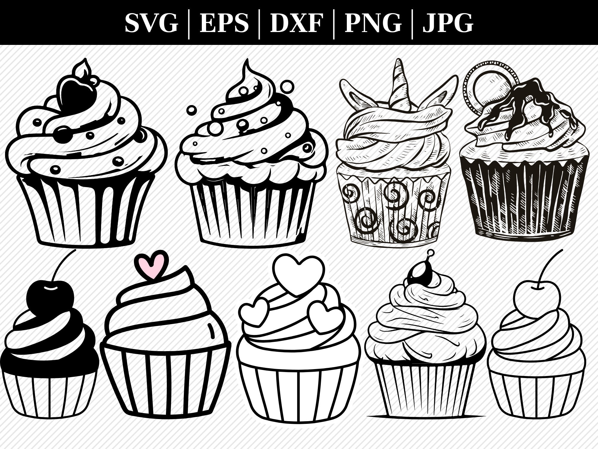 Cupcake SVG Bundle, Muffin SVG File for Cricut, Bakery Cut File ...