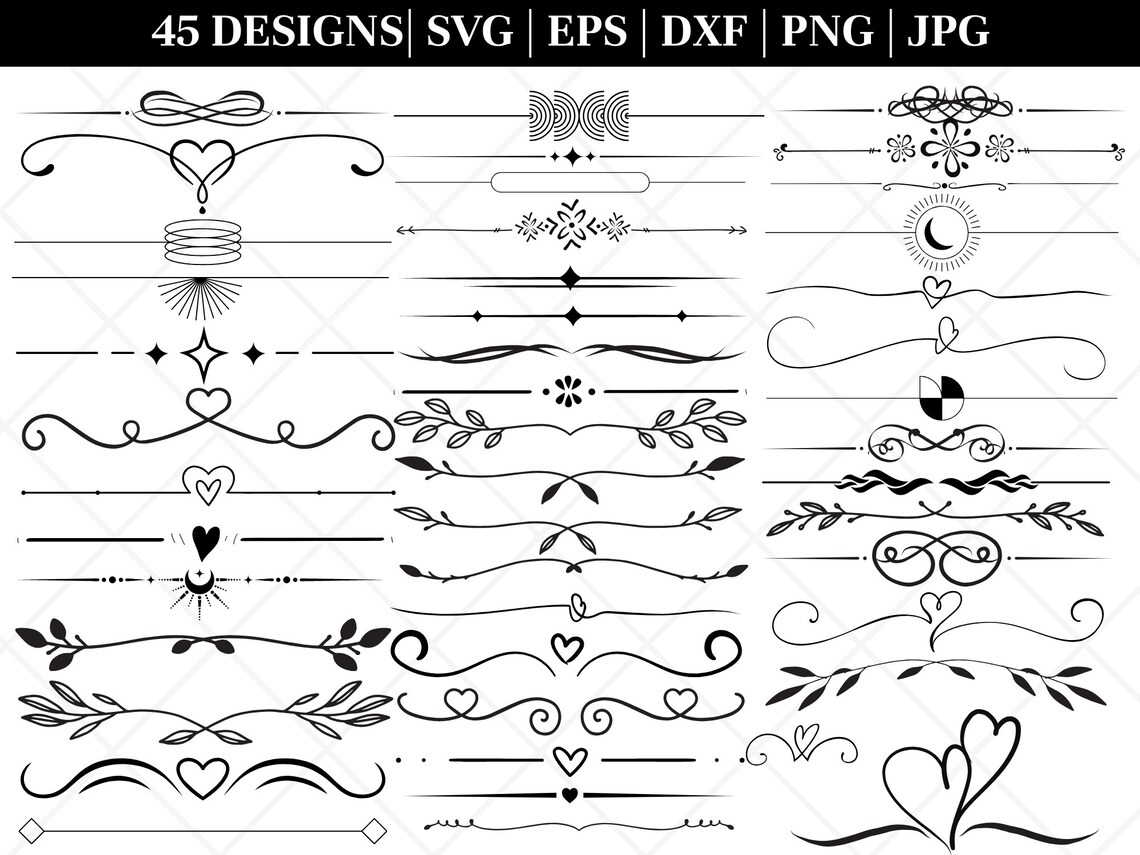 TEXT DIVIDERS SVG, Text Dividers for Cricut , Text Divider Clipart ...