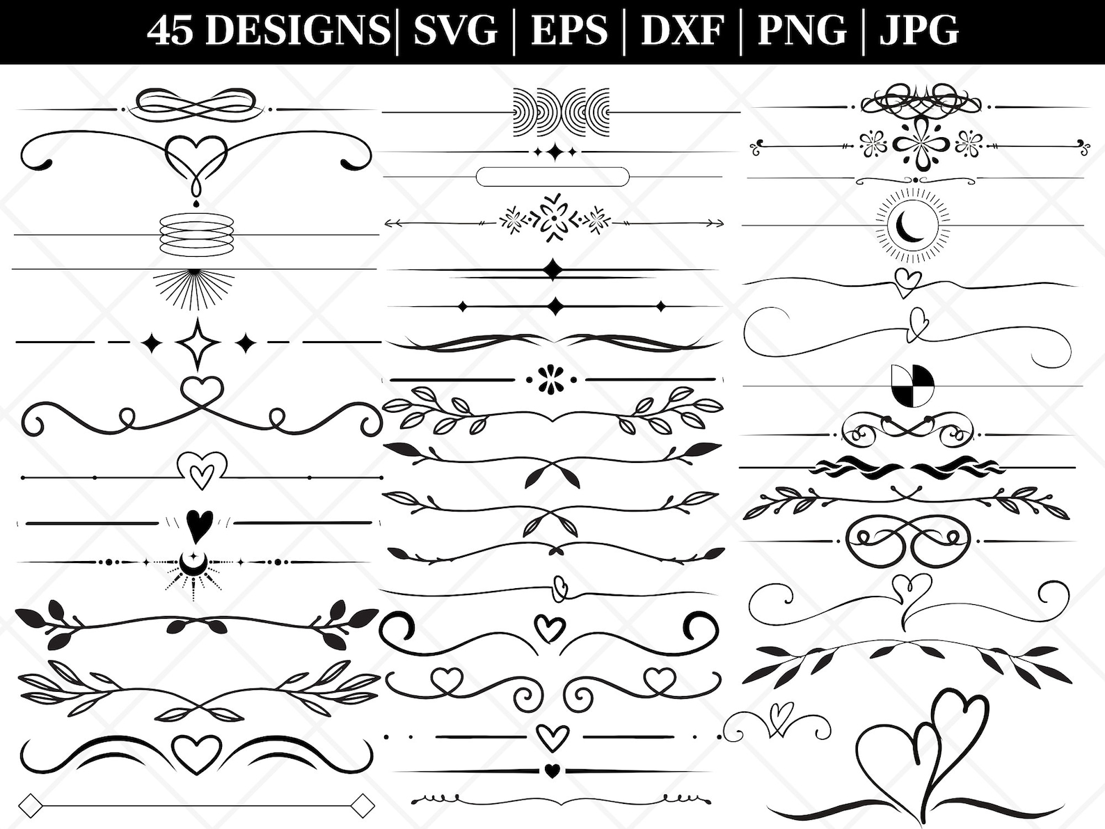 TEXT DIVIDERS SVG, Text Dividers for Cricut , Text Divider Clipart ...