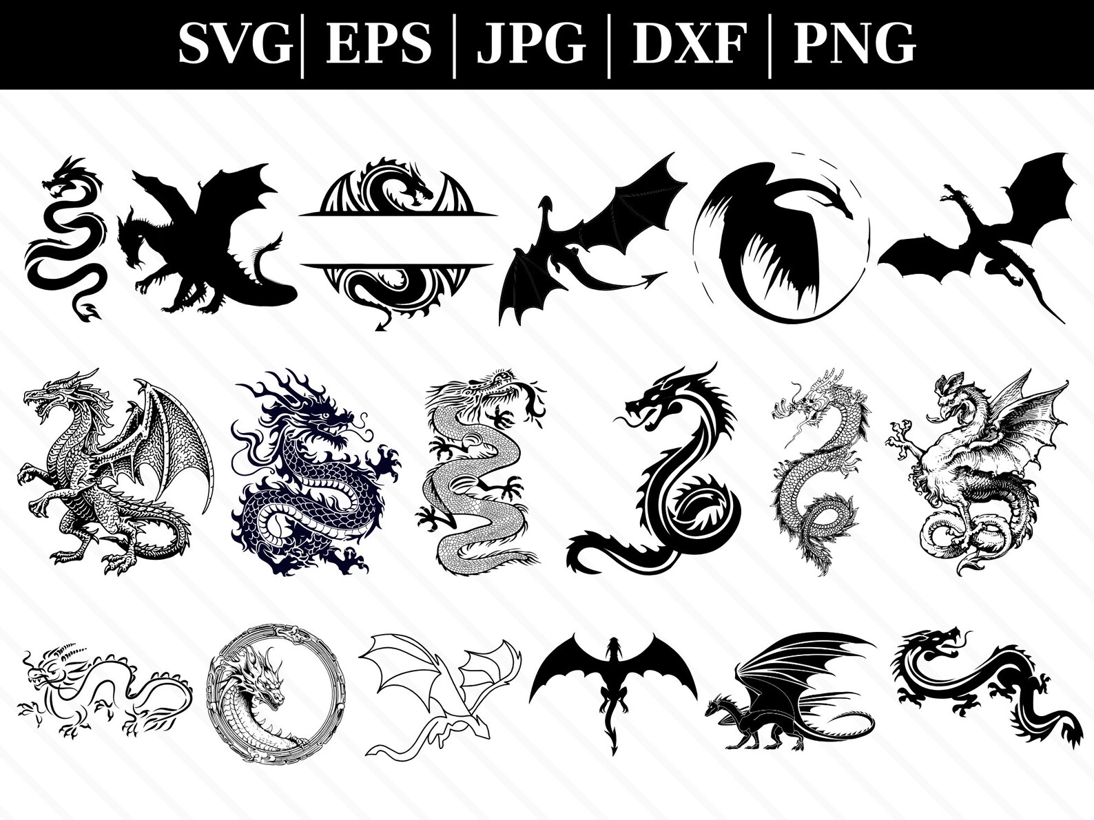 Dragon Svg Bundle, Dragon Svg, Dragon Cut File, Dragons Head, Dragon ...