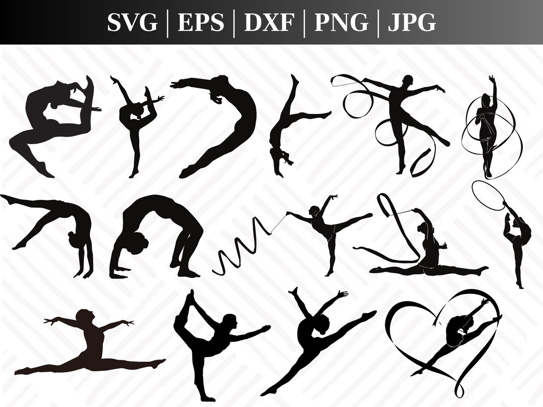 Gymnast SVG Cutting Files, Gymnastics Silhouette Cricut, Cameo, Instant ...