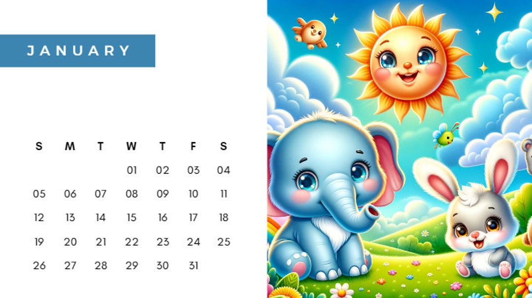 2024 Cute Baby Animal Calendar - Etsy