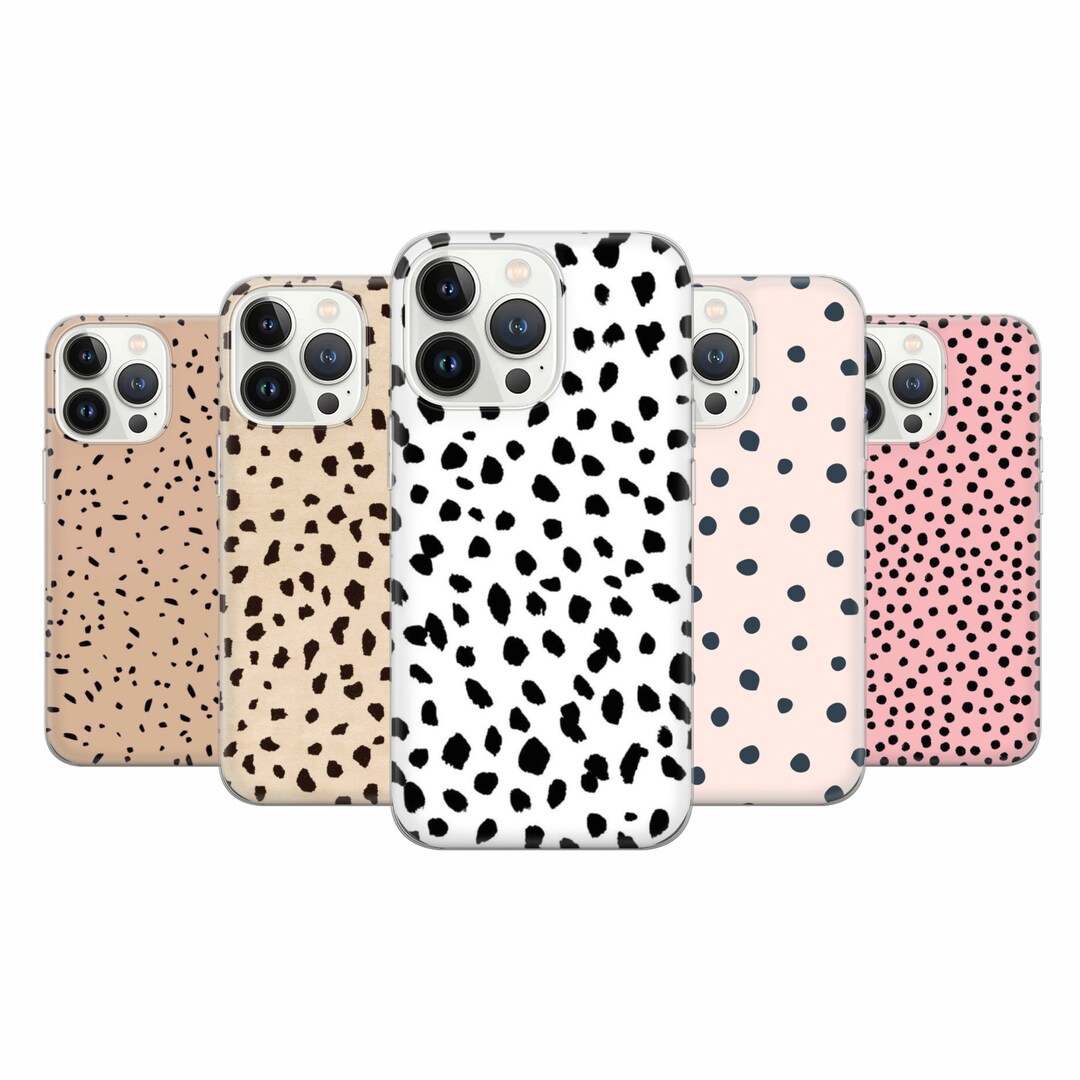 Polka Dot Phone Case Aesthetic Spot Cover for iPhone 16 Pro, 15, 14, 13 ...
