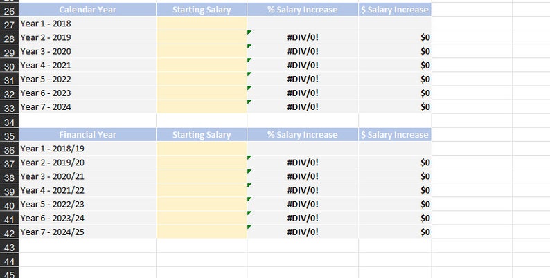 Employment and Salary Tracker | Excel Template - Etsy