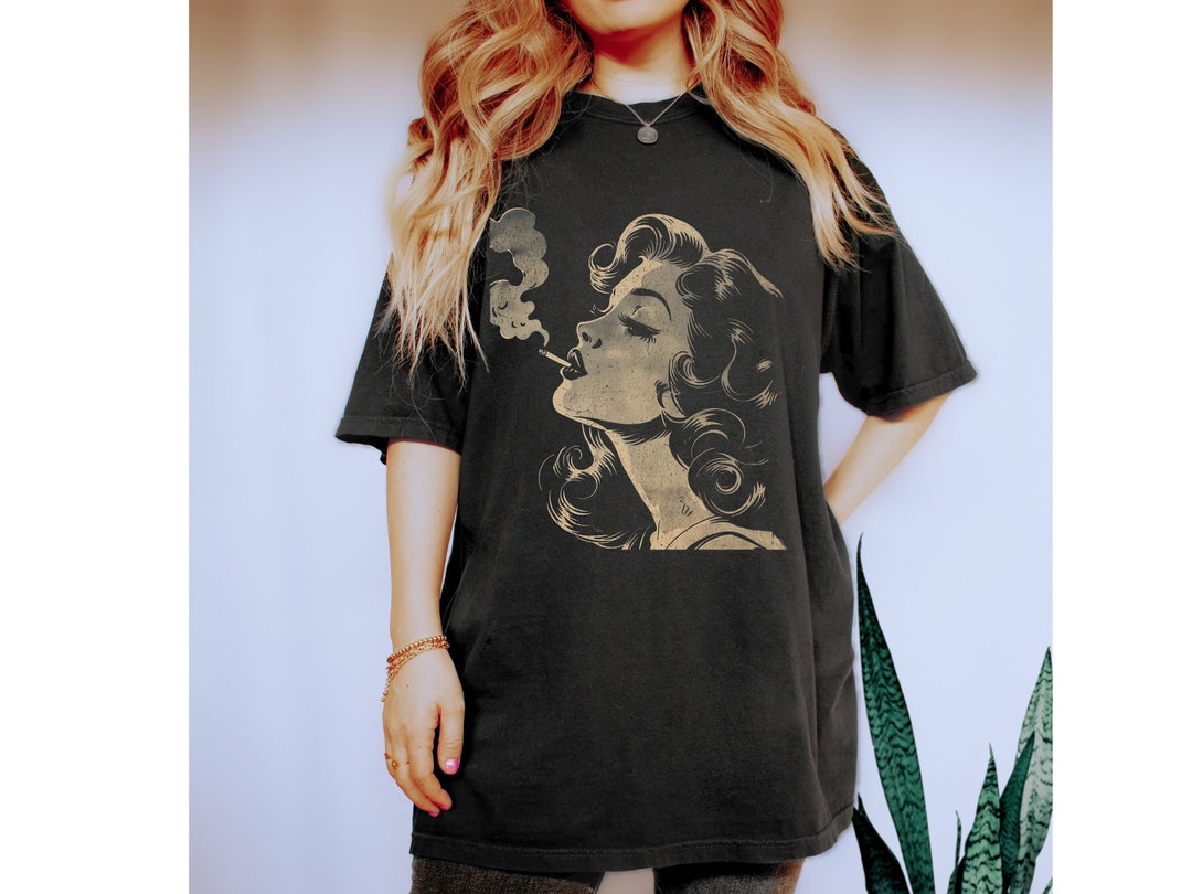 Vintage Graphic Cigarette Smoking Tshirt, Retro Shirt, Unisex Comfort ...