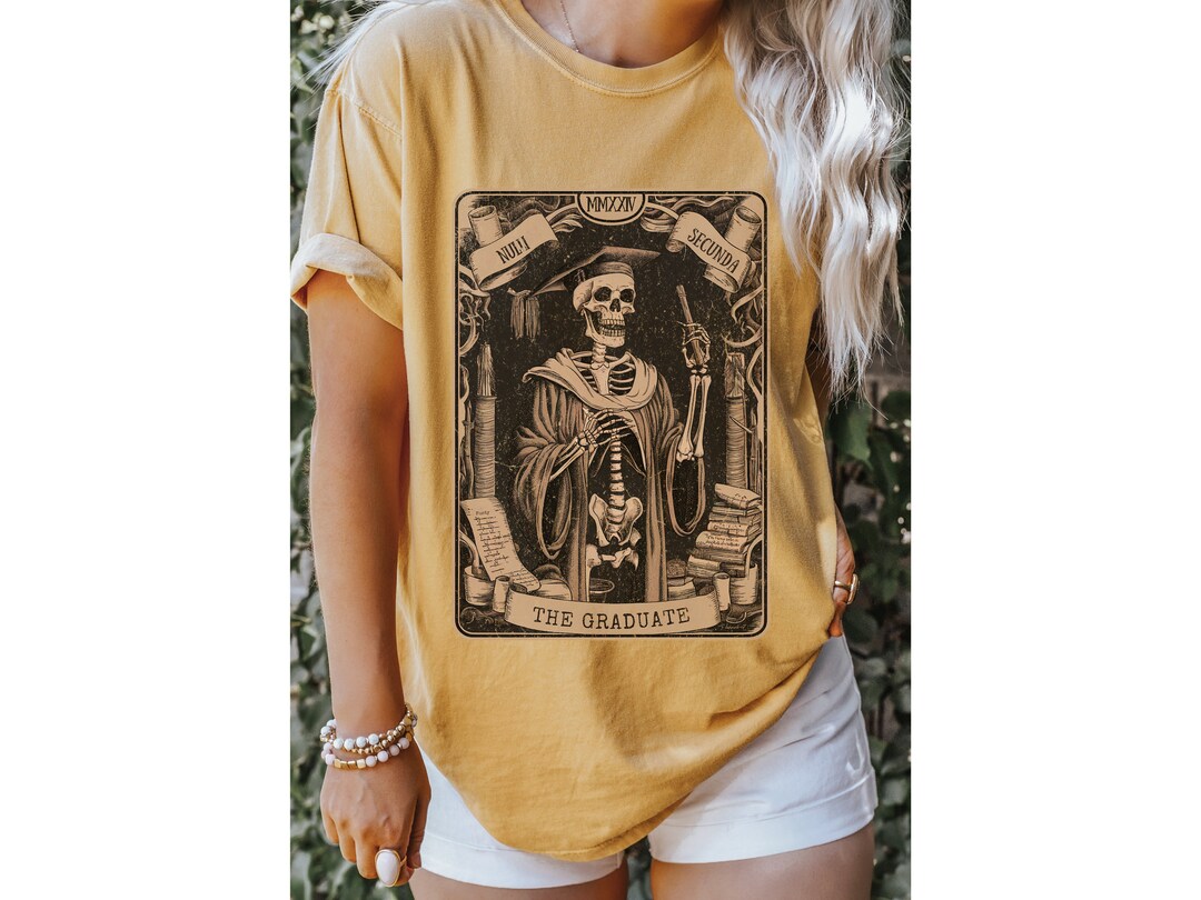 Graduation Tarot Card Shirt, the Graduate Skeleton Tarot Card Tee ...