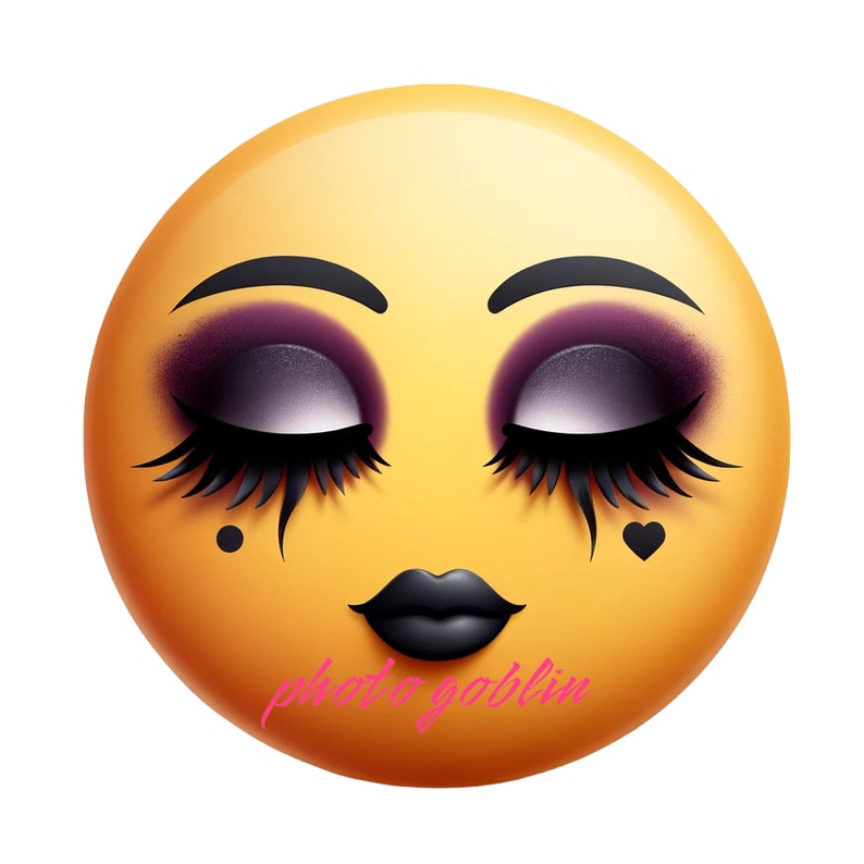 Cuttable Goth Emoji SVG and PNG, Goth Emoticon, Vector Cut File for ...