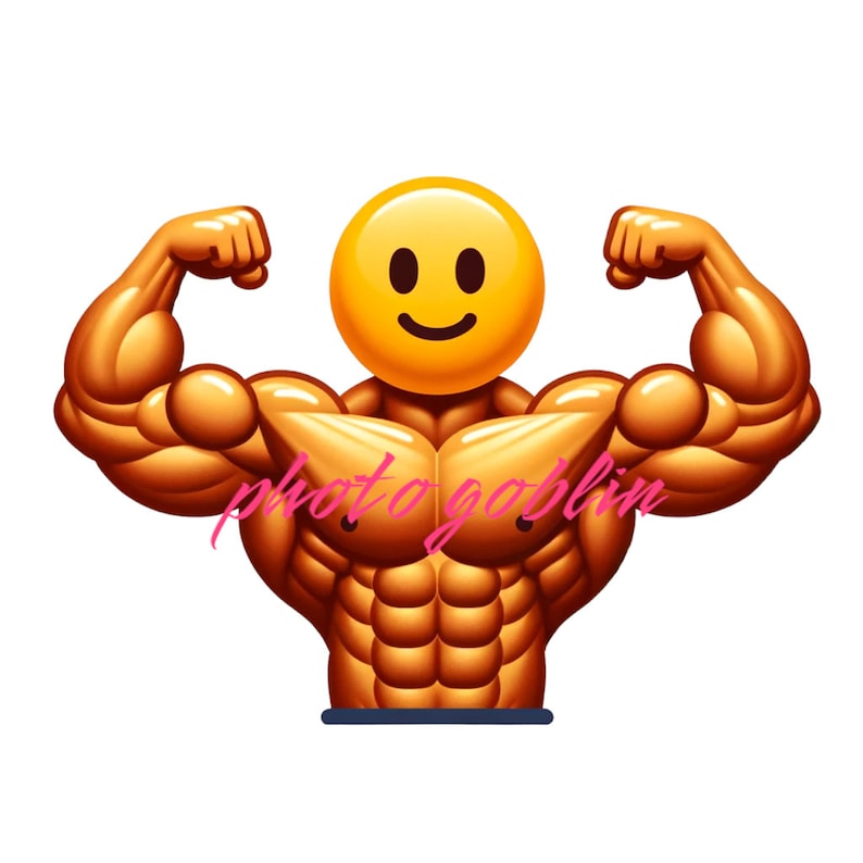 Cuttable Buff Emoji SVG and PNG, Bodybuilder Emoticon, Vector Cut File for Wood, Mugs, T-shirts ...