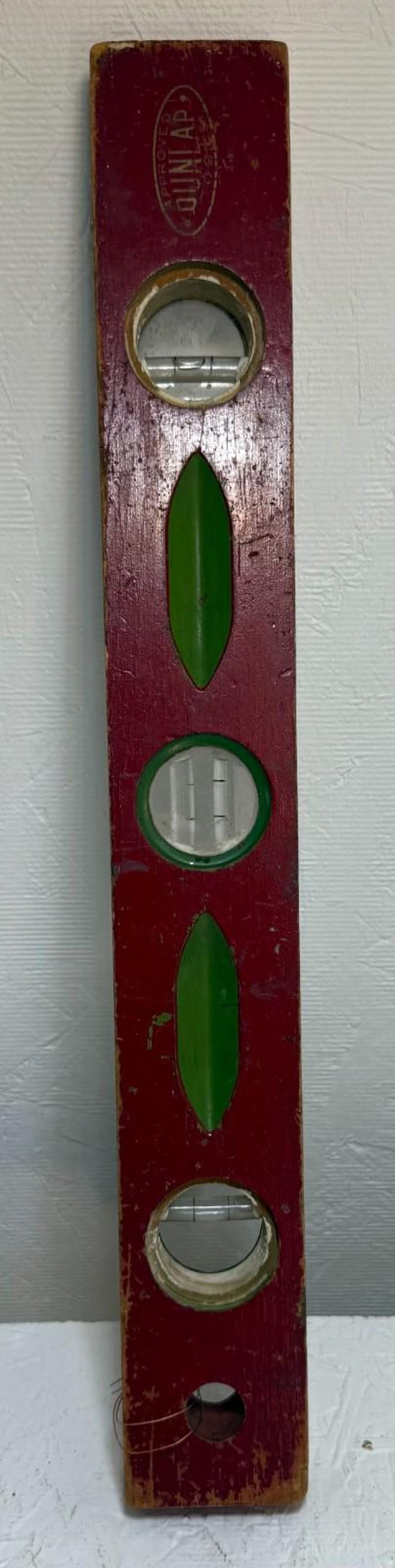 Vintage Wooden Dunlap Approved Tools Level Red Wooden - Etsy