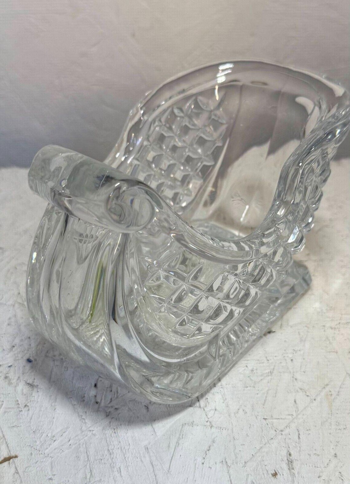 Vintage 24% Lead Crystal Glass Sleigh Sled Holiday Christmas Candy Dish ...
