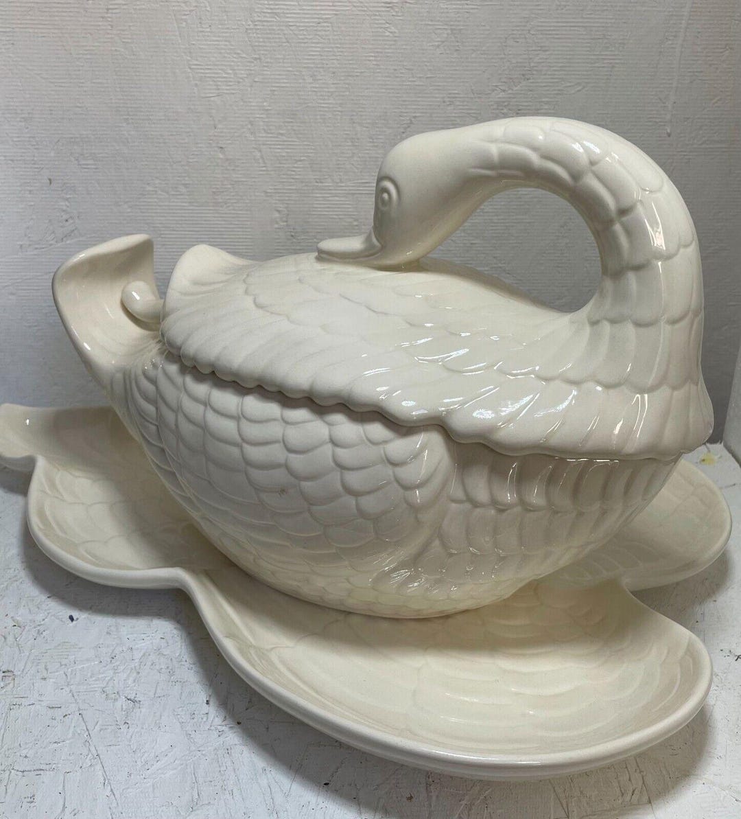 Vintage Winter Swan Tureen Soup Tum Ceramic Punch Bowl - Etsy