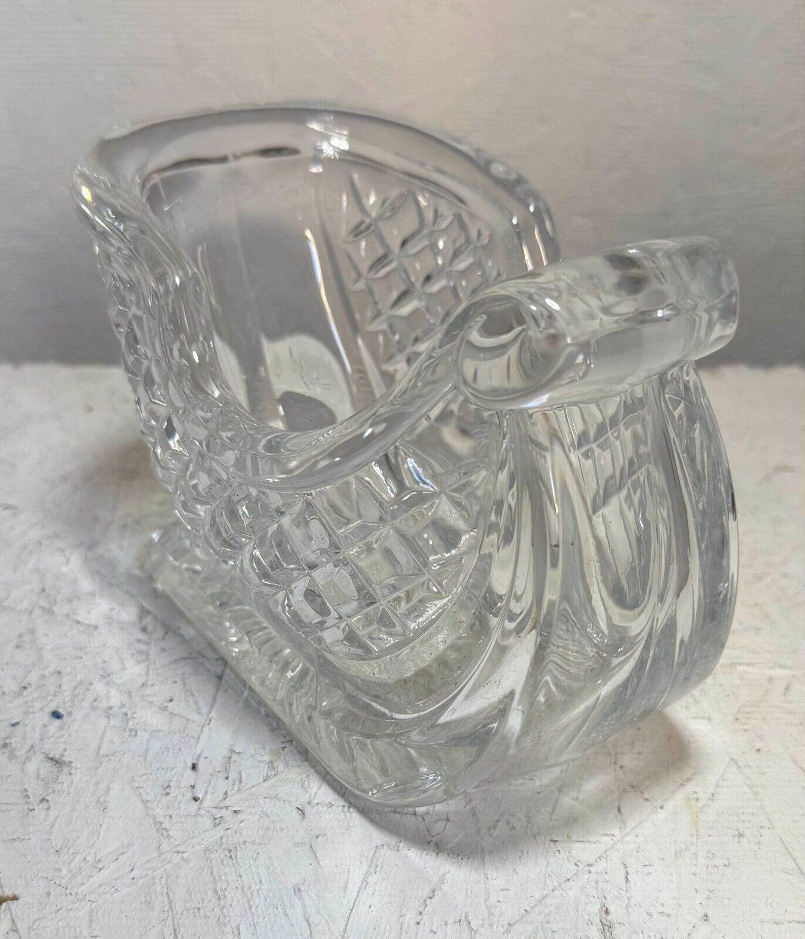 Vintage 24% Lead Crystal Glass Sleigh Sled Holiday Christmas Candy Dish ...