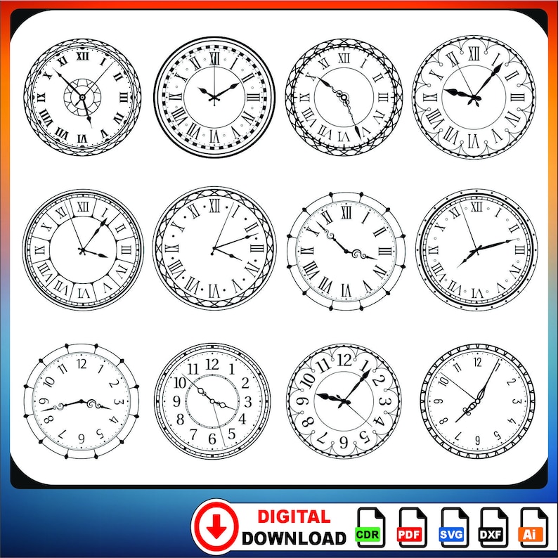 30 Laser Cut Clock Wall Decor Clocks, Clock Models, Wall Decoration ...