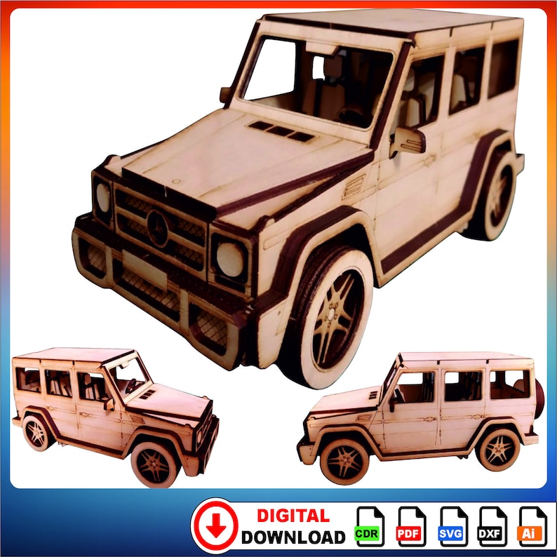 Laser Cutting Mercedes Benz G-class 3D Puzzle Laser Cutting 3D Model ...