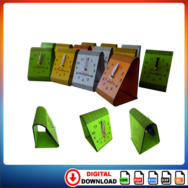 Table Decor Clock Laser Cut File SVG, Clock Models, Wall Decoration ...