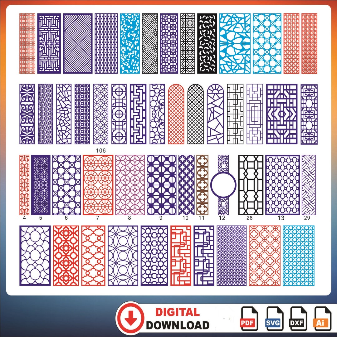 Panel Collection 350+cnc Files Panel Dxf Svg,lightburn Art Library for ...