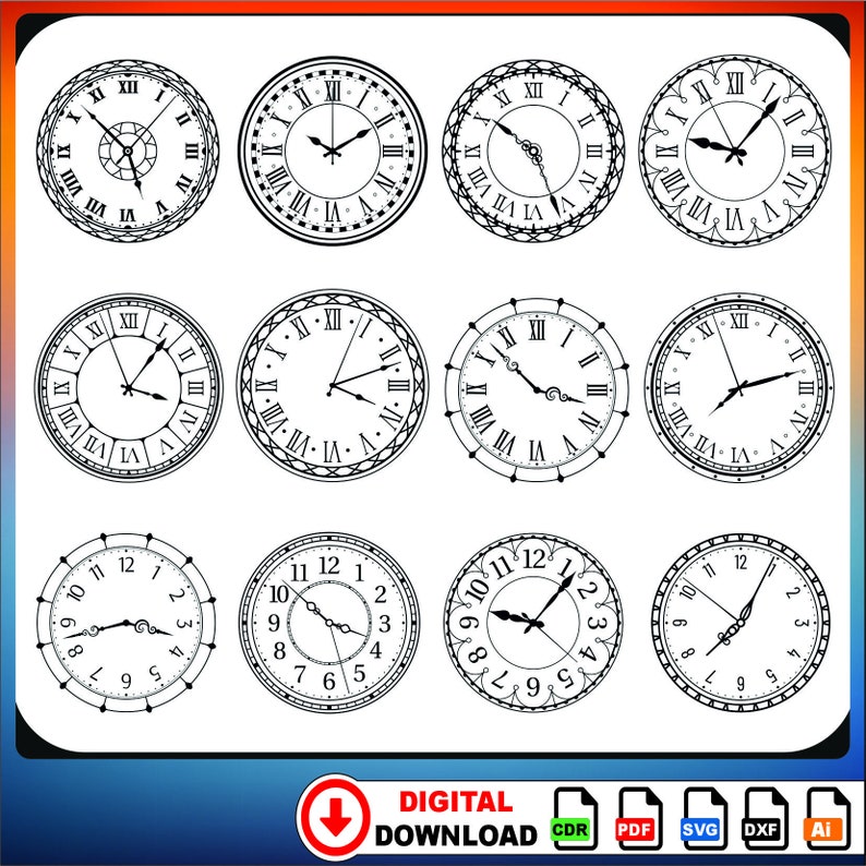 24 Laser Cut Clock Wall Decor Clocks, Clock Models, Wall Decoration ...