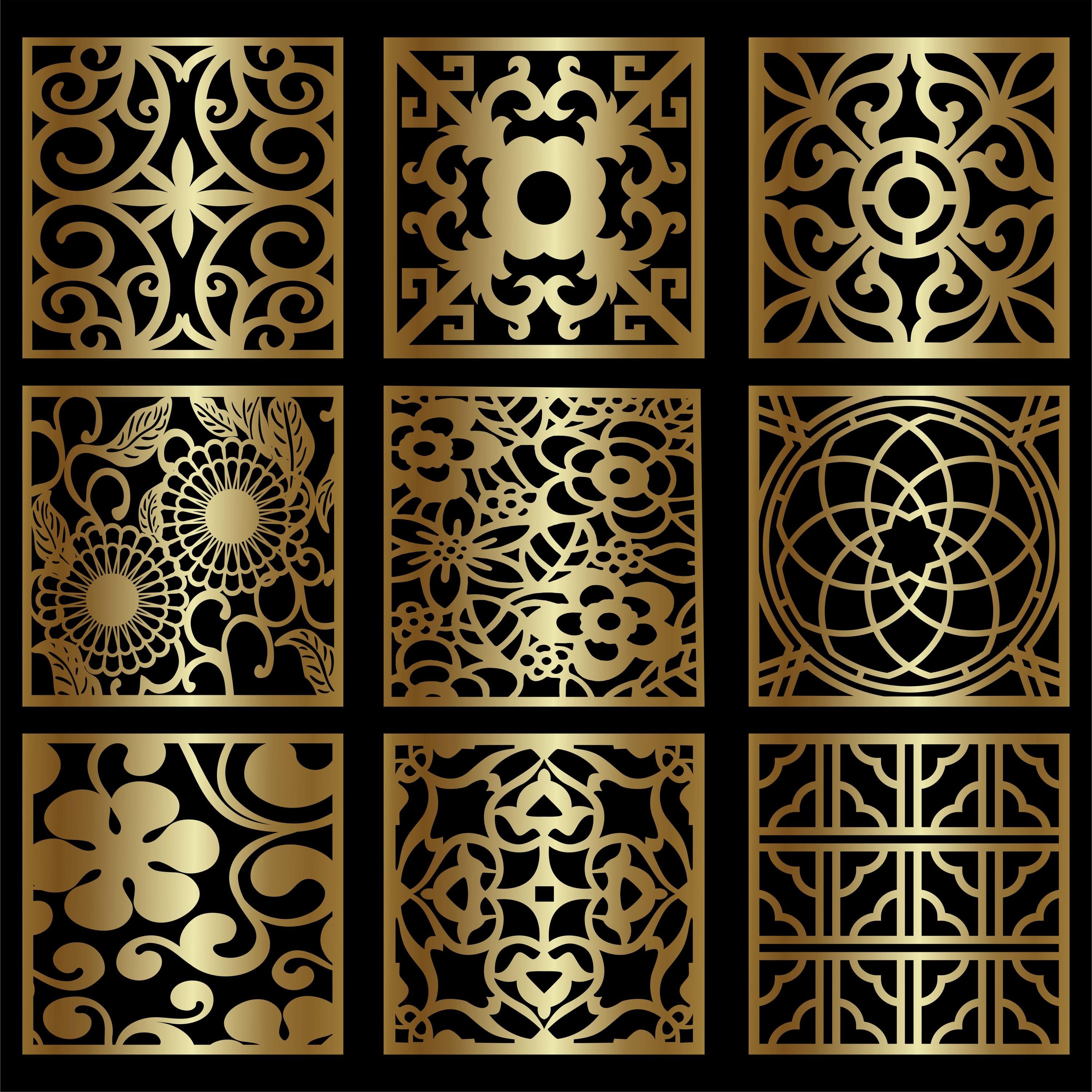 Square Panel Gold Panels Laser Cut Panels Decorative Floor Panels ...