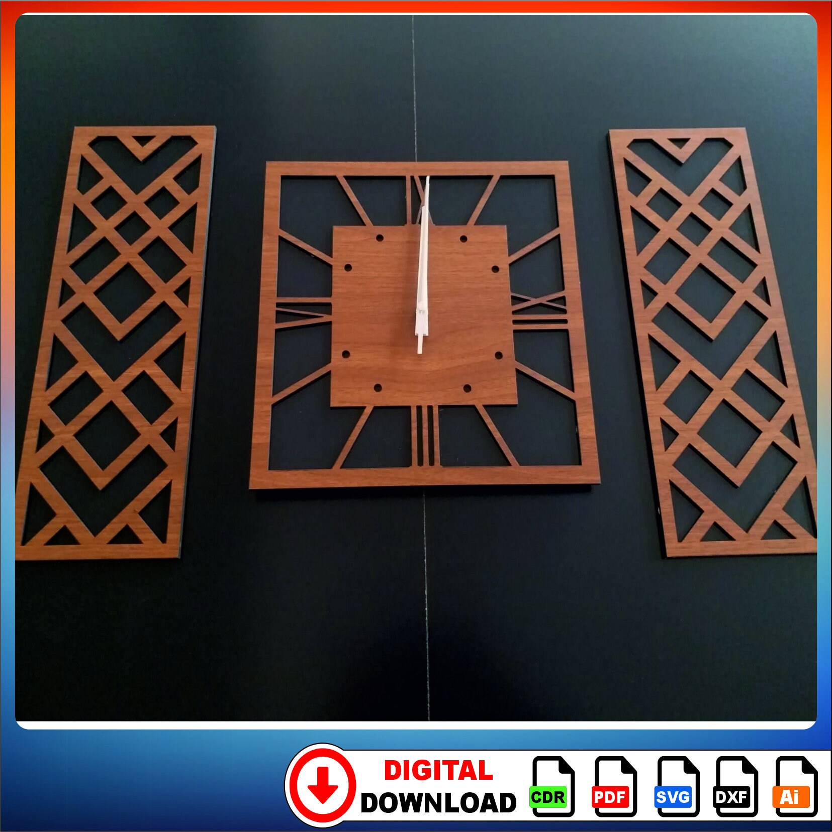 Laser Cut Clock Wall Decor Clock, Clock Models, Wall Decoration Clocks ...