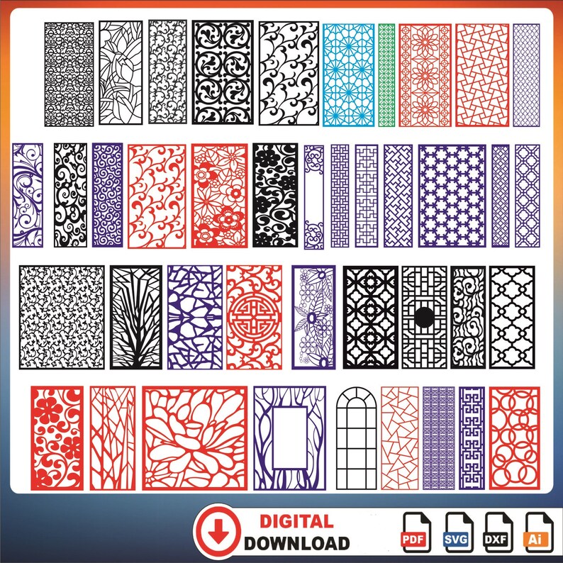 Panel Collection 350cnc Files Panel Dxf Svg,lightburn Art Library for ...