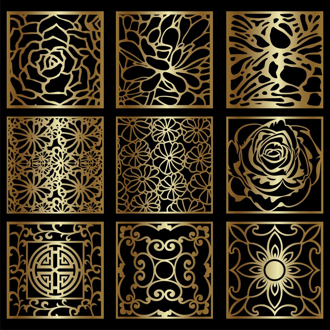 Square Panel Gold Panels Laser Cut Panels Decorative Floor Panels ...