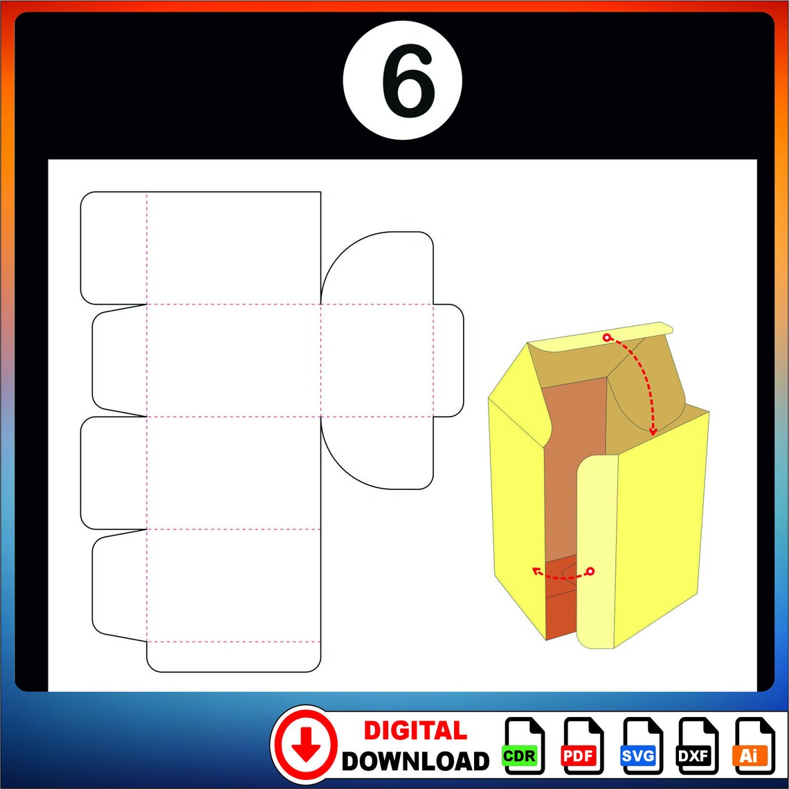 8pcs Cardboard Box - Flat Design Box Die Cutting Template Storage ...