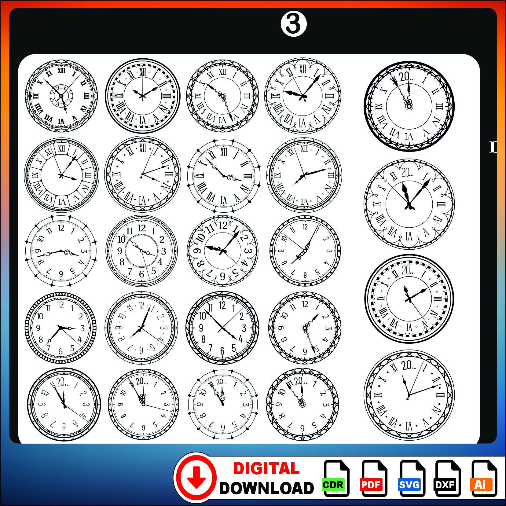 60 Laser Cut Clock Wall Decor Clocks, Clock Models, Wall Decoration ...