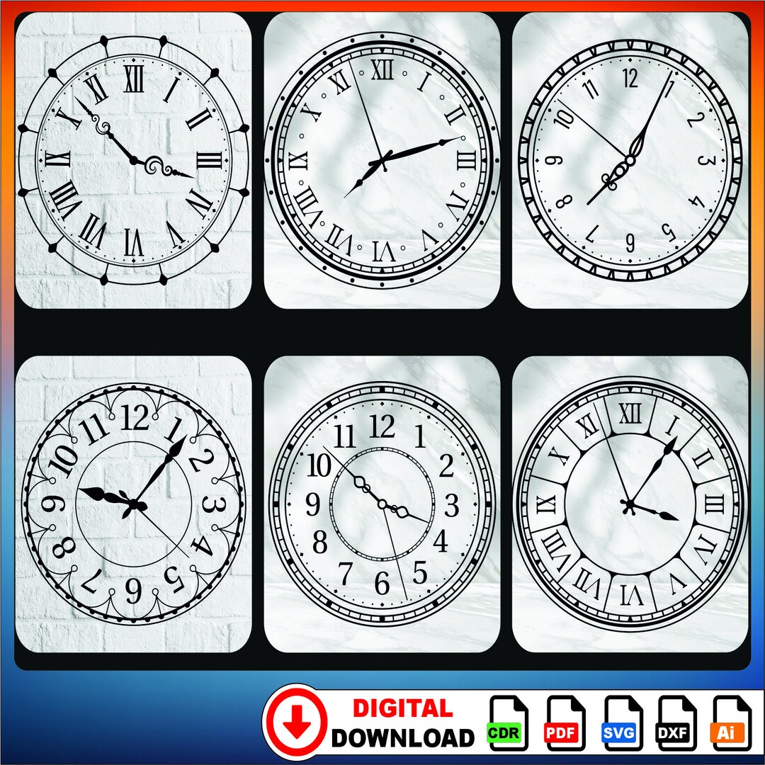 24 Laser Cut Clock Wall Decor Clocks, Clock Models, Wall Decoration ...