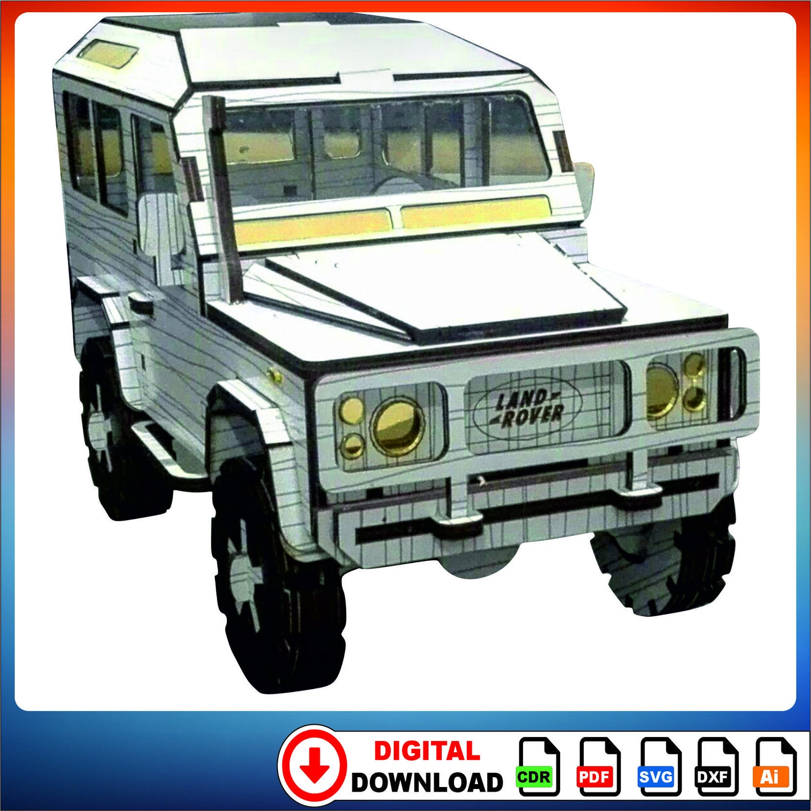 Land Rover Defender Laser Cutting 3D Model, Cnc Laser File, Laser Svg ...