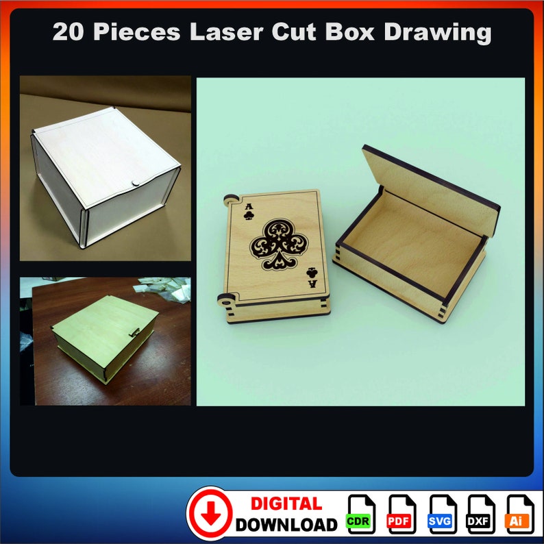 20 Pieces Decorative Wooden Gift Box Laser Cut File - Storage Box With ...