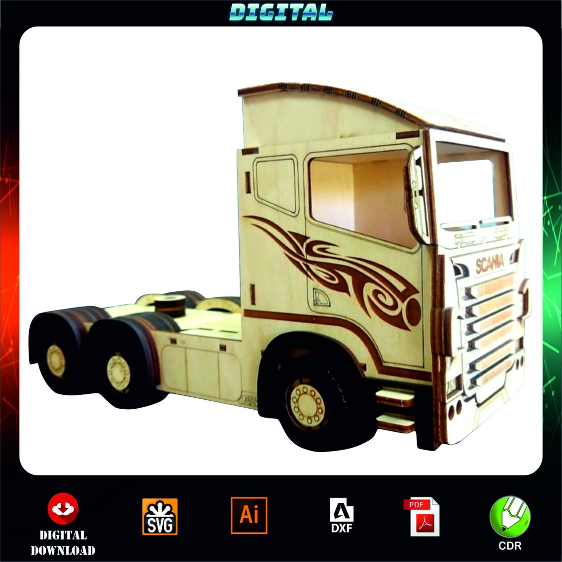 Laser Cutting Scania R580 - 3mm Cnc Laser File, File for Laser 3D ...