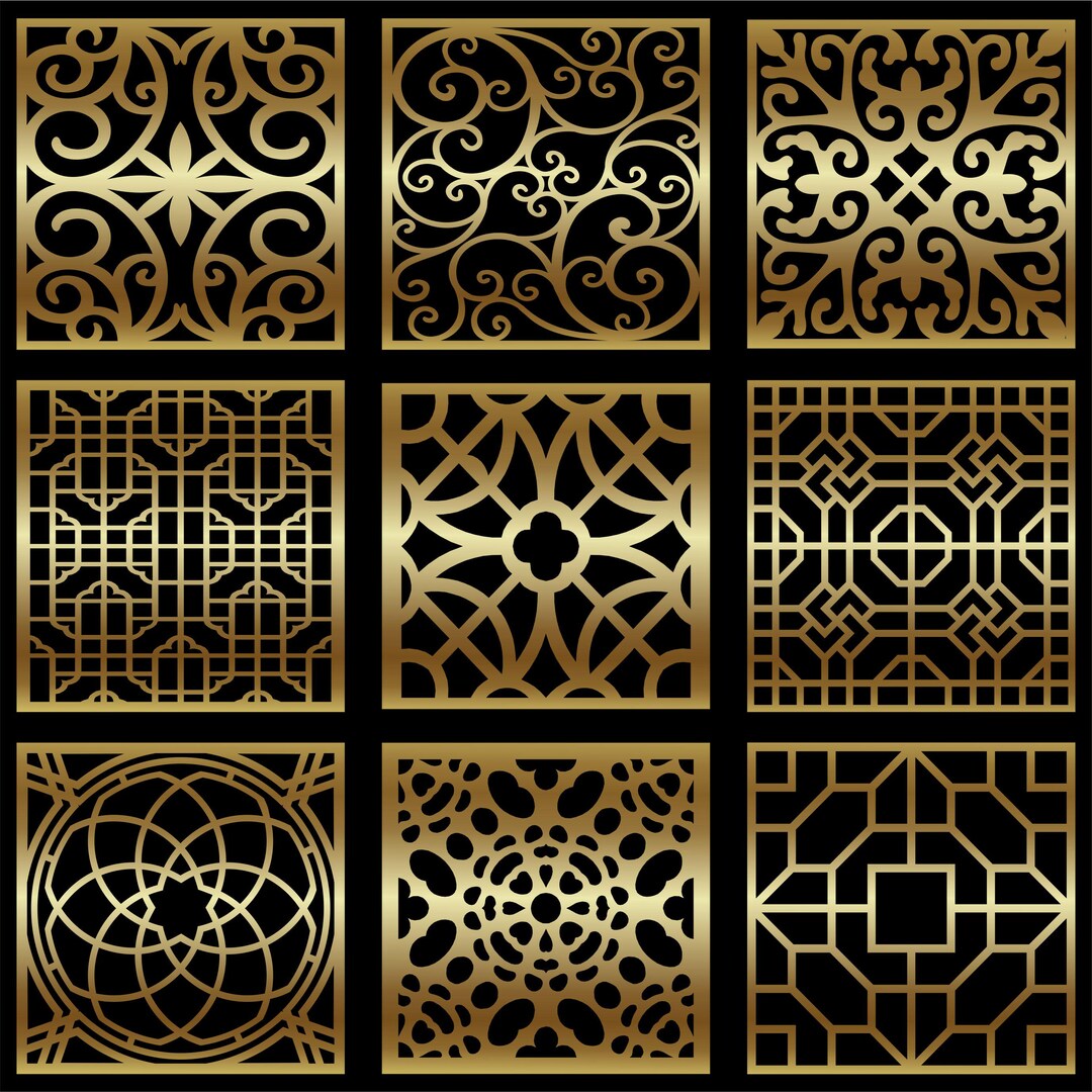 Square Panel Gold Panels Laser Cut Panels Decorative Floor Panels ...