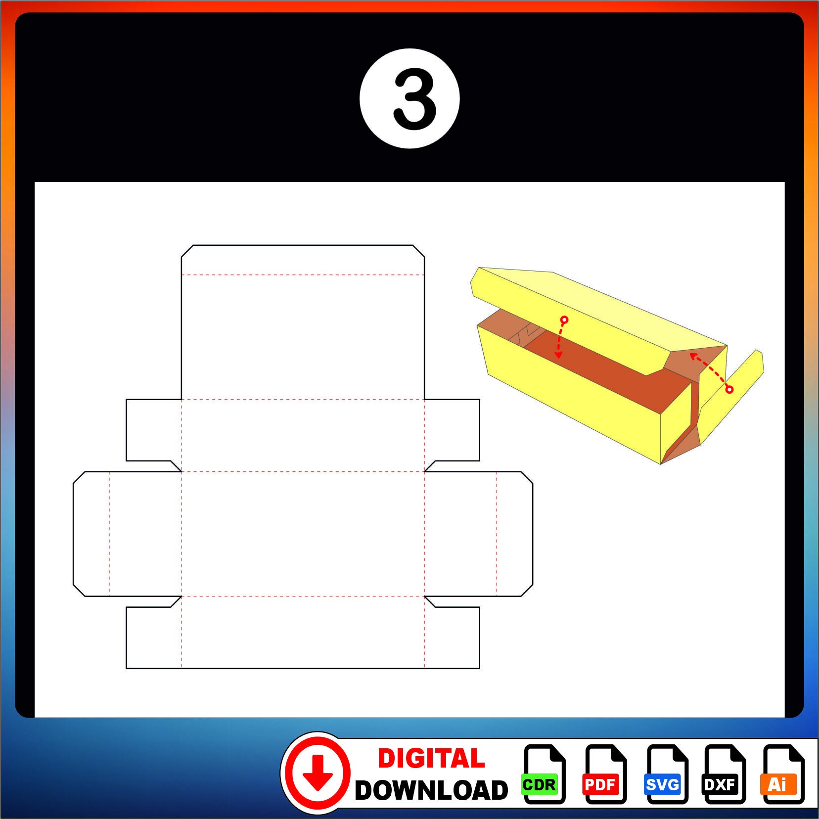 8pcs Cardboard Box - Flat Design Box Die Cutting Template Storage ...